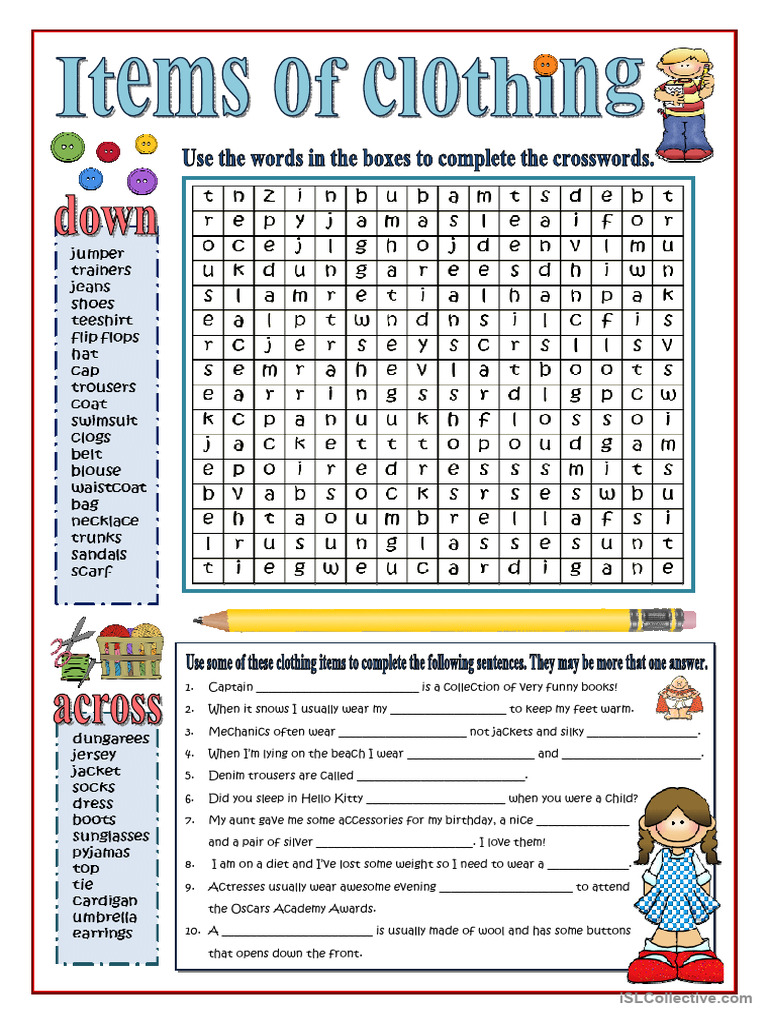 Fun Fill-in-the-Blank Clothing Quiz | PDF