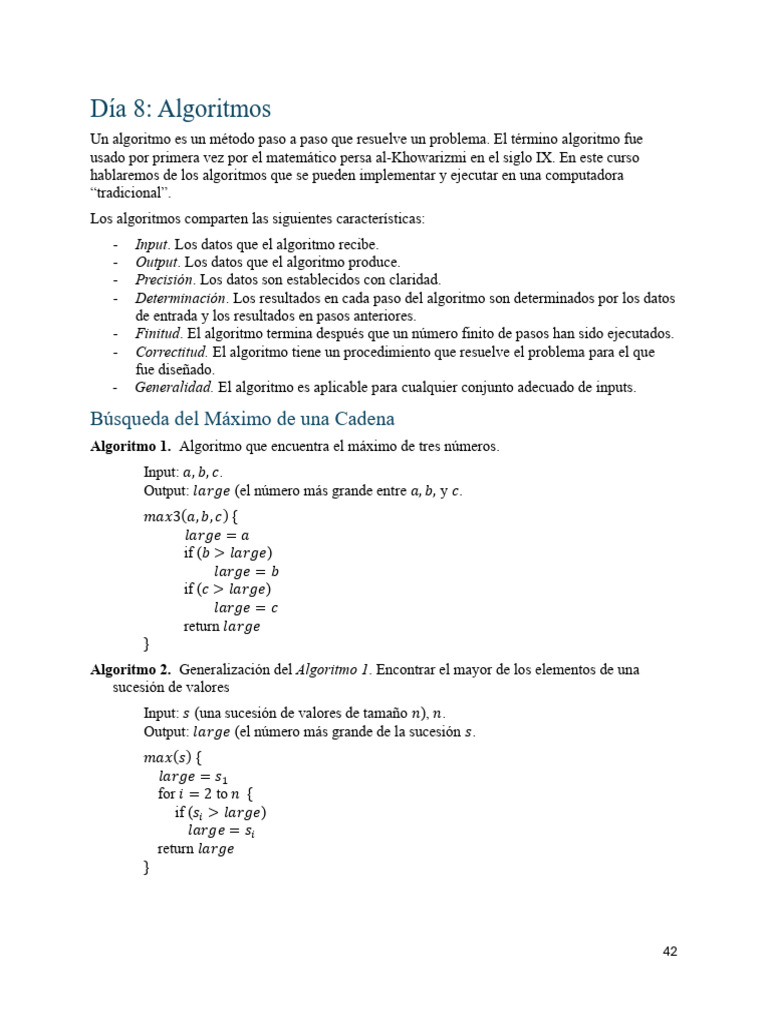 Day 8 Algorithms | PDF | Algoritmos | Ciencias de la Computación
