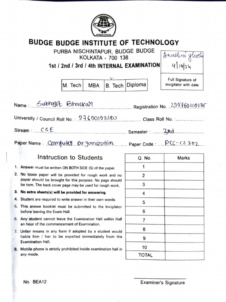 Subhajit Bhaskar | PDF | Computer Engineering | Office Equipment