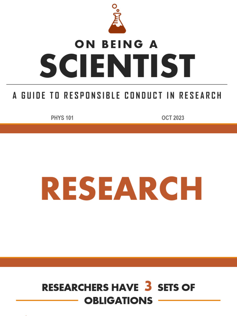 On Being A Scientist | PDF | Author | Informed Consent