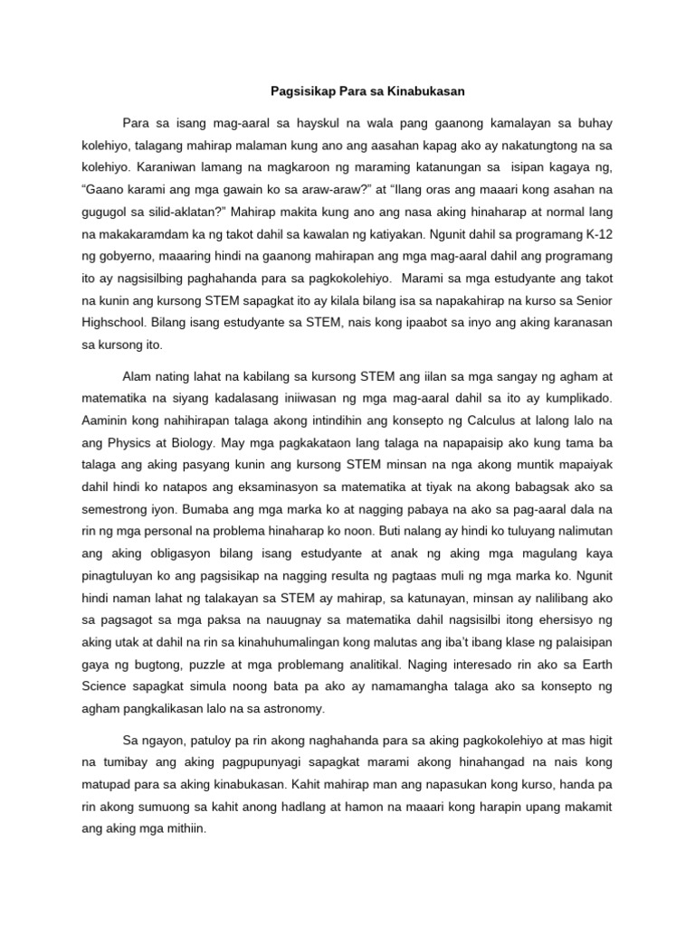 Pagsisikap para Sa Kinabukasan | PDF