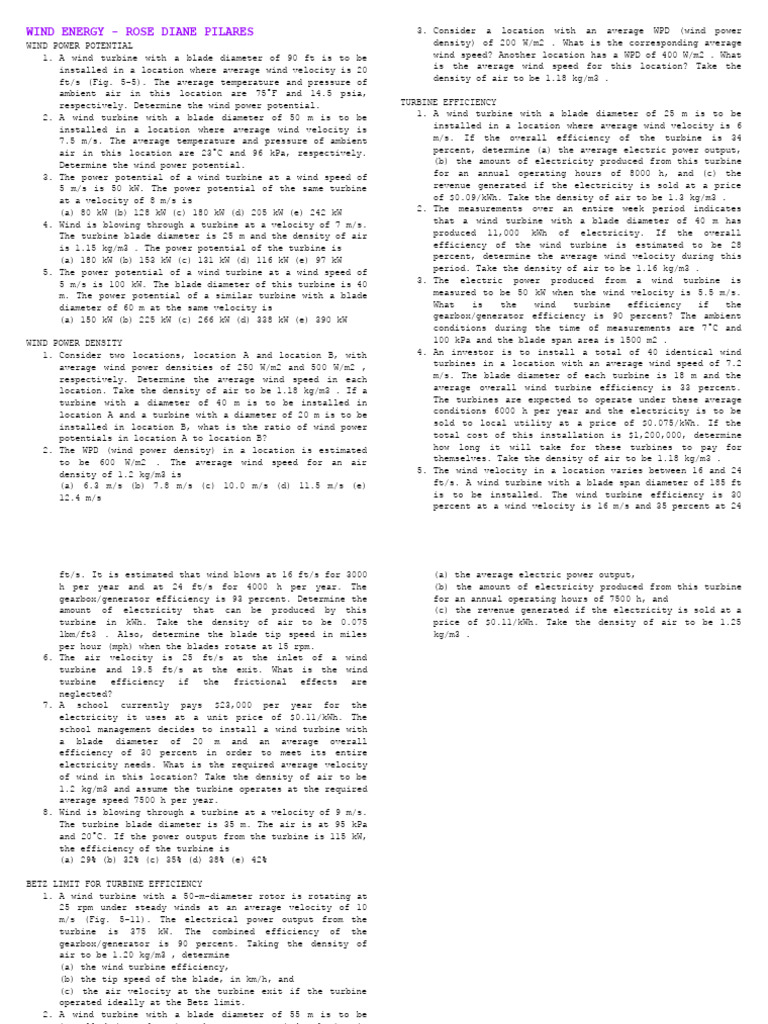 Wind Power Potential and Efficiency Analysis | PDF | Turbine | Wind Turbine