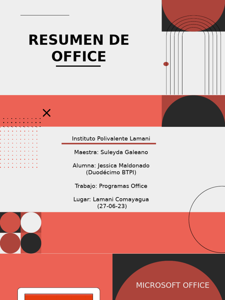 Presentacion Office | PDF | Microsoft Word | Microsoft Office