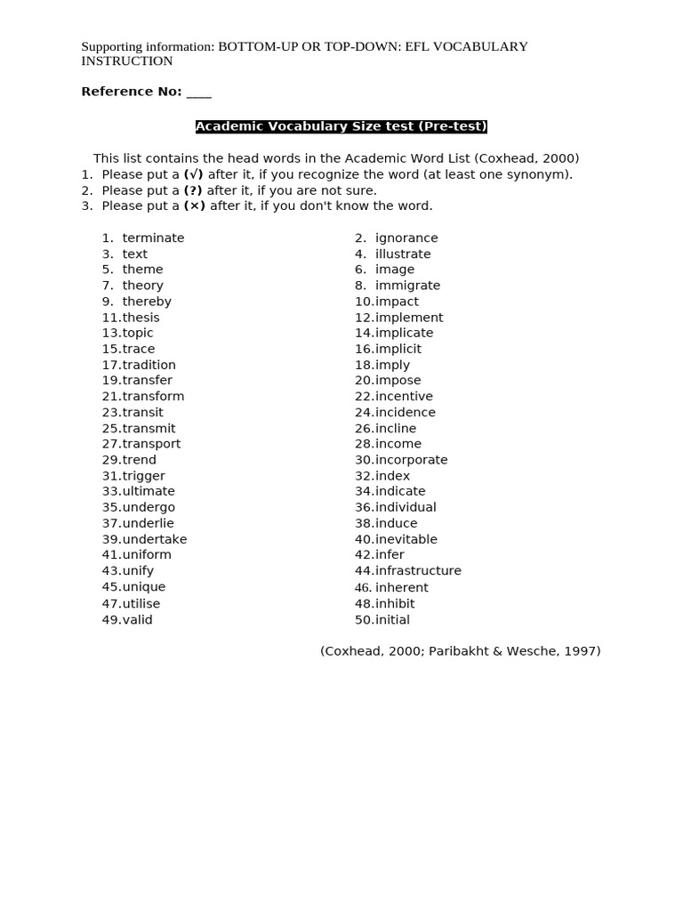 EFL Vocabulary Instruction Test | PDF | Lexical Semantics | Vocabulary