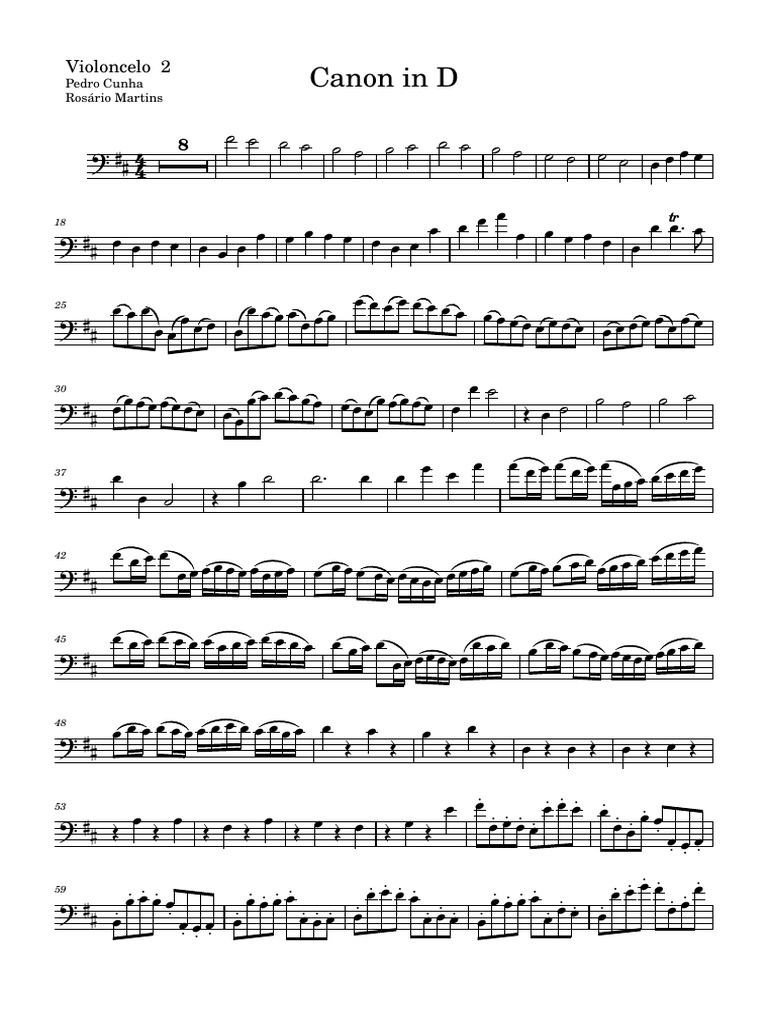 Canon - Ensemble de Violoncelos-Violincello - 2 | PDF