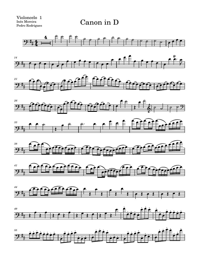 Canon - Ensemble de Violoncelos-Violincello - 1 | PDF