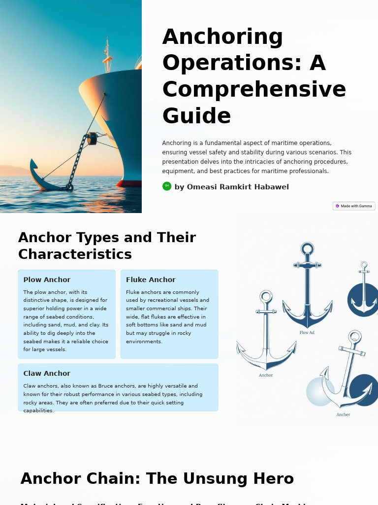 Anchoring Operations a Comprehensive Guide | PDF | Anchor | Rope