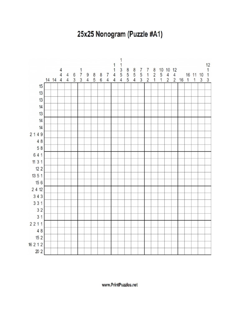 Nonogram 25x25 A1 | PDF