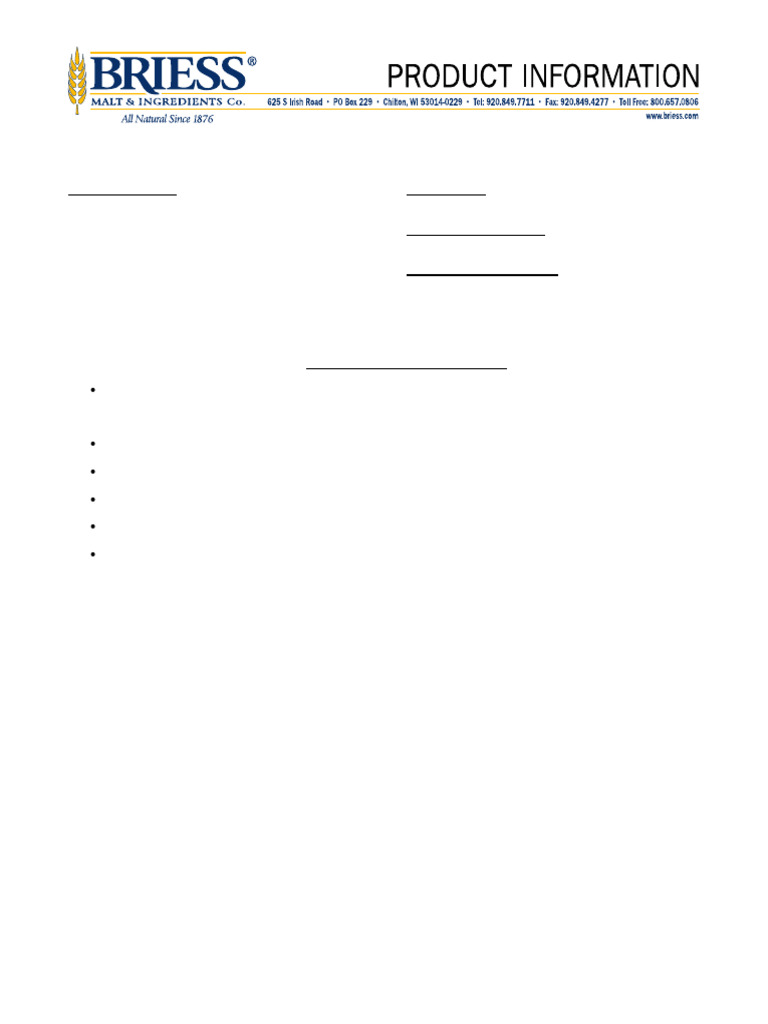 Briess Insta Grains® Brown Rice Flakes | PDF