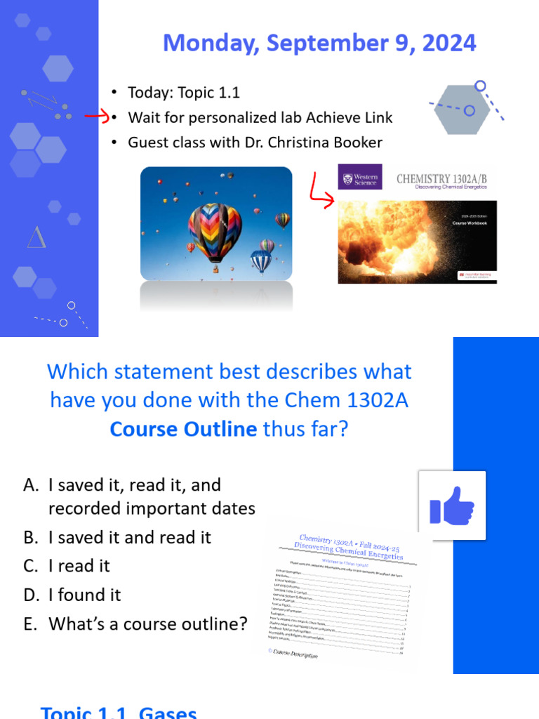 September 9 Topic 1.1 | PDF | Gases | Temperature