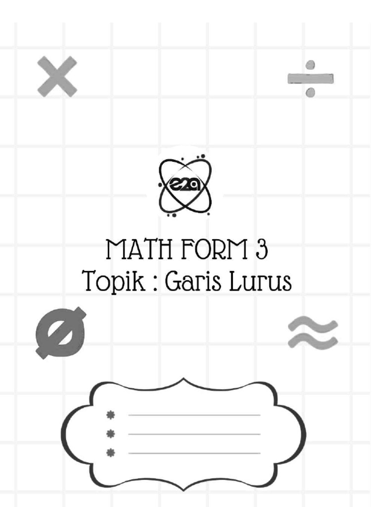 math form 3 garis lurus | PDF