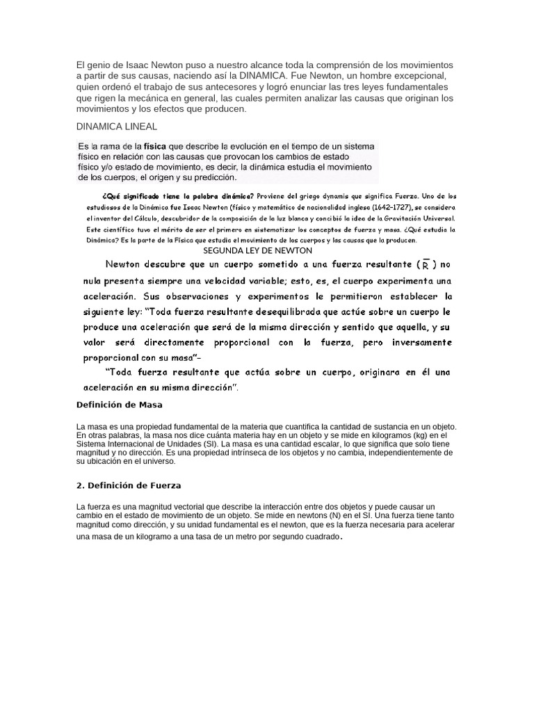 ficha Dinámica Lineal | PDF