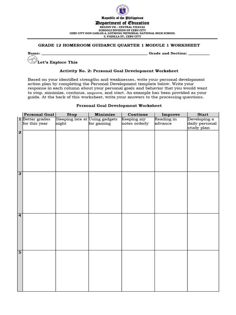 Q1 Homeroom Guidance Worksheet | PDF | Psychology | Social Psychology