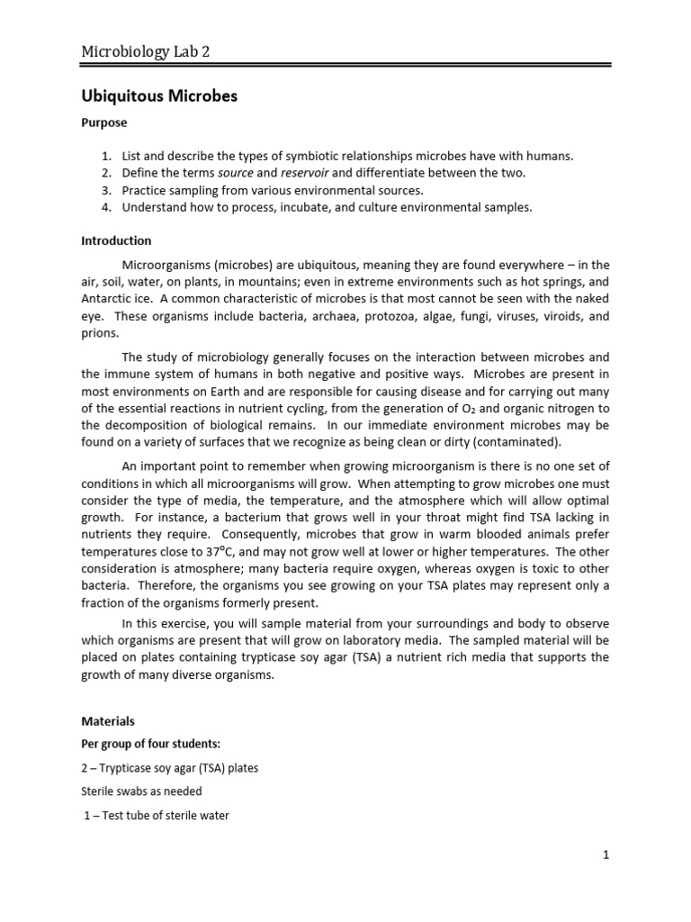 L2_The_Ubiquitous_Microbe | PDF | Microorganism | Bacteria