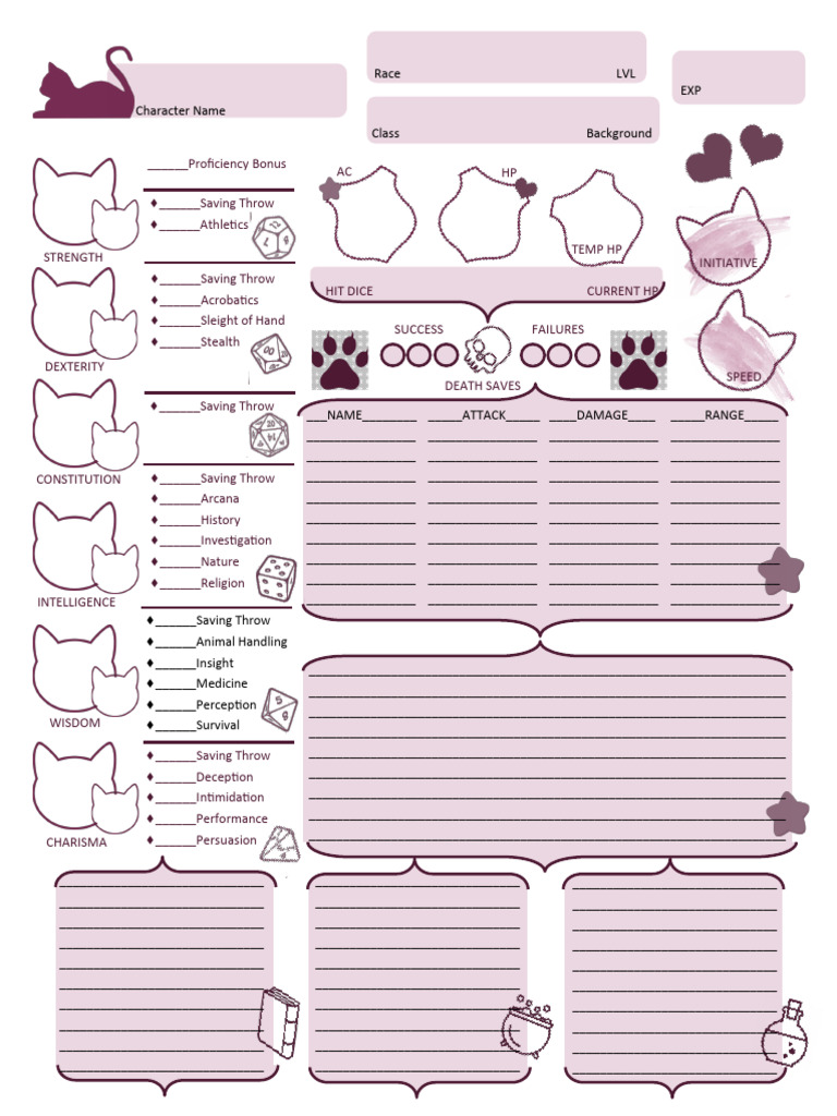 2205410-Cat Character Sheet | PDF | Leisure Activities | Storytelling