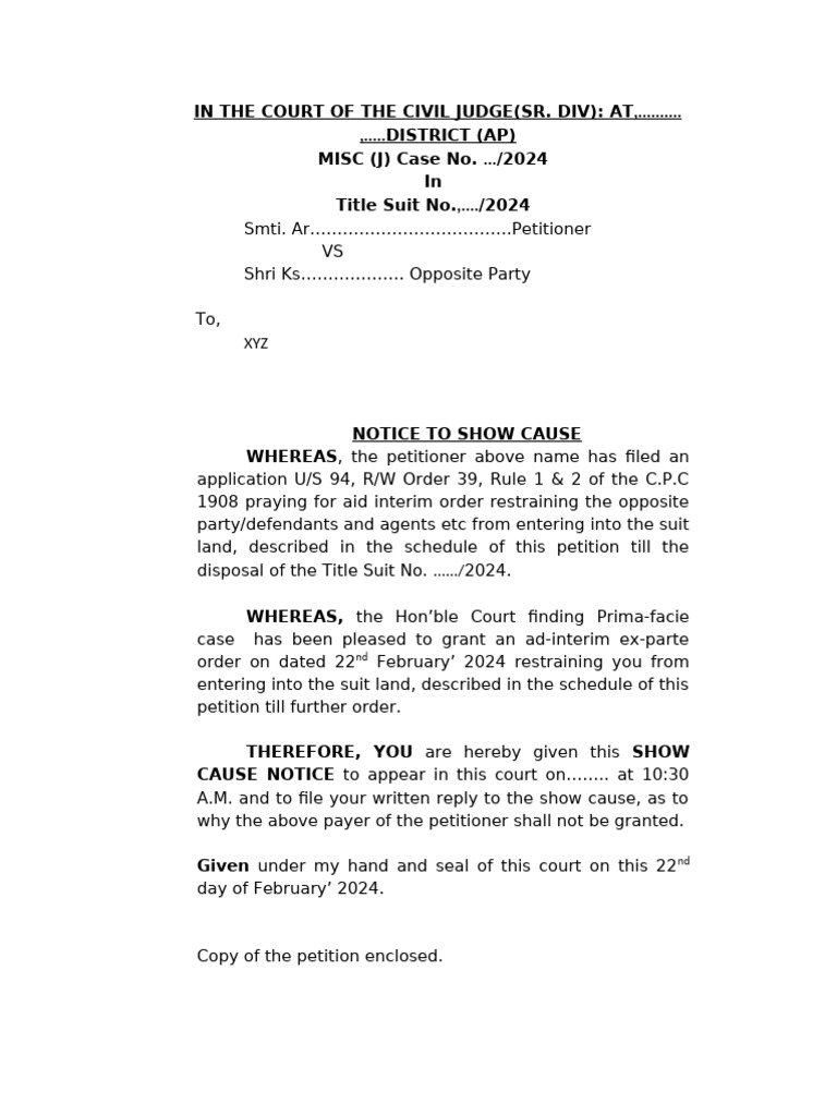 Show Cause Notice | PDF