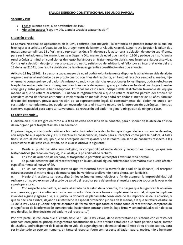 Fallos Segundo Parcial Constitucional I | PDF | Derechos humanos | Homosexualidad