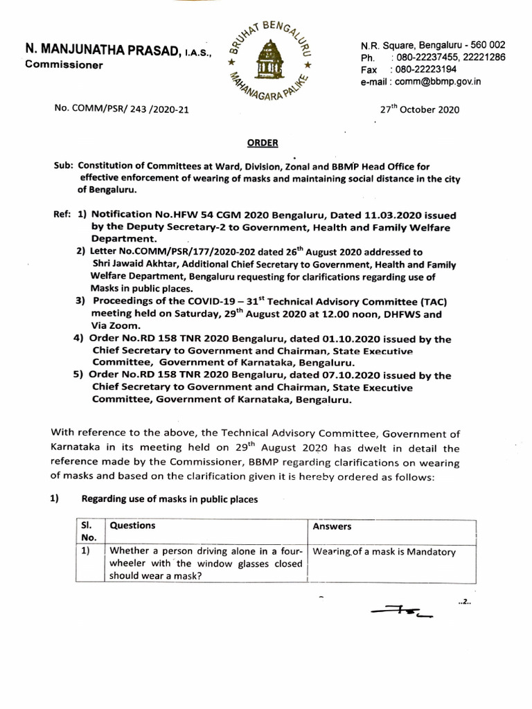 constitution of committee - effective enforcement of COVID-19 | PDF