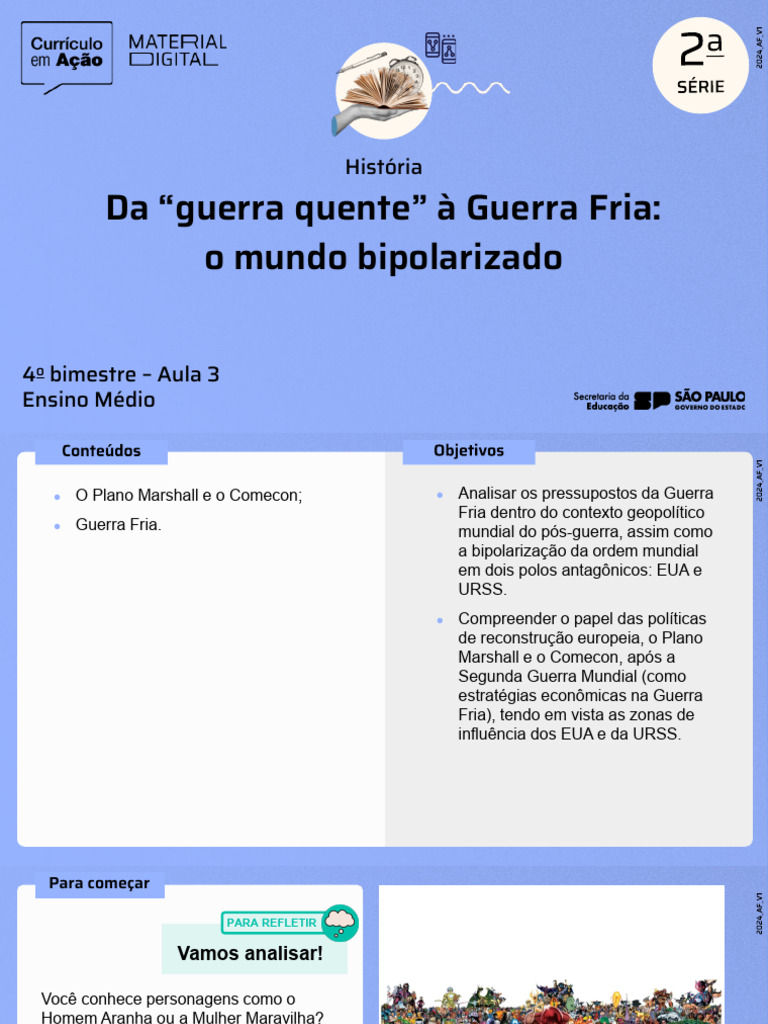 Aula 3 - História - 4°bimestre | PDF | Guerra Fria | Europa