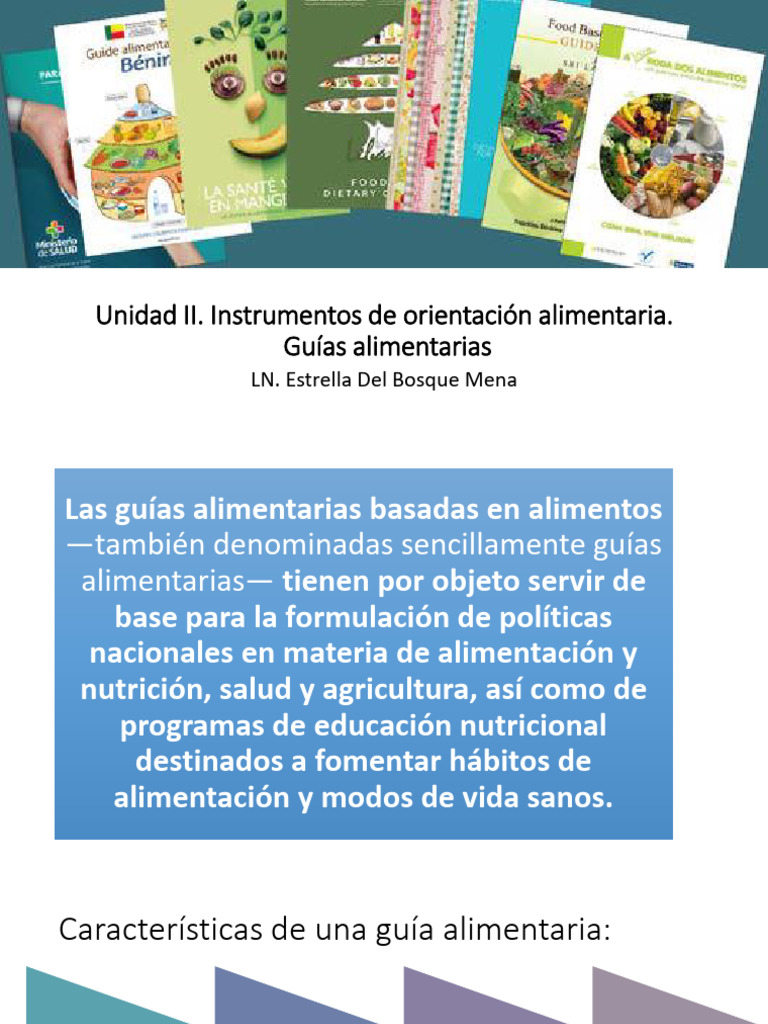 Unidad II. INTRODUCCIÓN A LAS GUIAS ALIMENTARIAS | PDF | Alimentos | Dieta