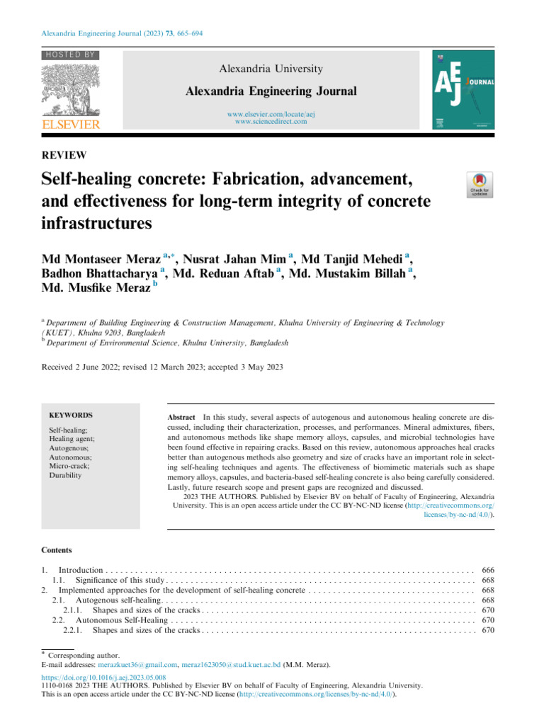 1 s2.0 S111001682300368X Main | PDF | Concrete | Cement