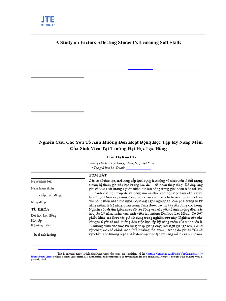 Nc Các Yt Ah Đến Hđht Knm Của Sv Tại Lhu | PDF