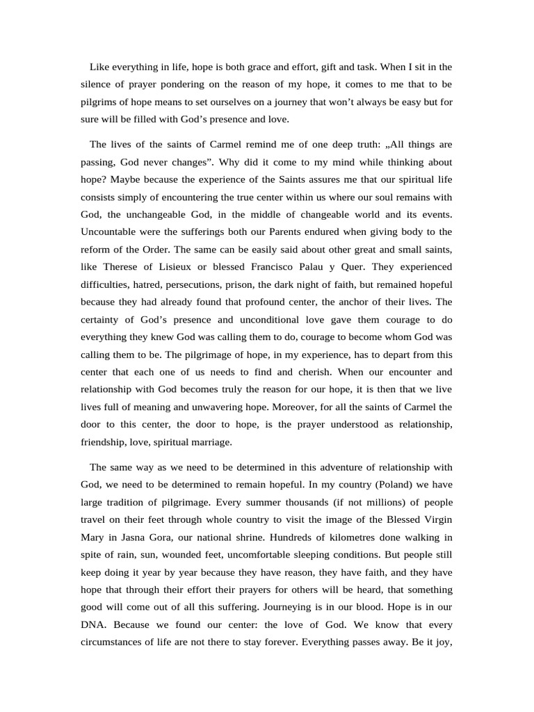 pilgrim of hope | PDF | Religious Belief And Doctrine