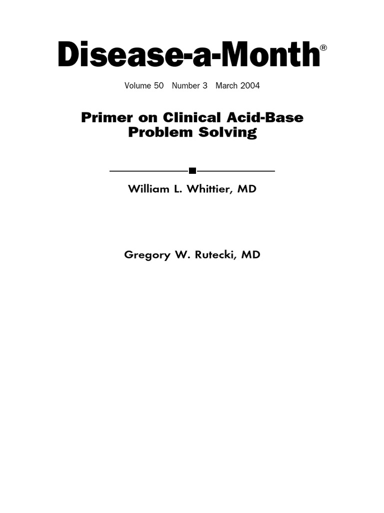 Primer on clinical acid-base problem solving | PDF | Medical Specialties