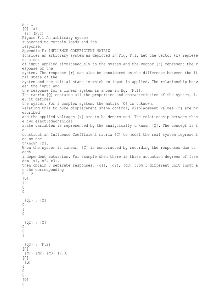 Influence Coefficient Matrix | Download Free PDF | Matrix (Mathematics ...
