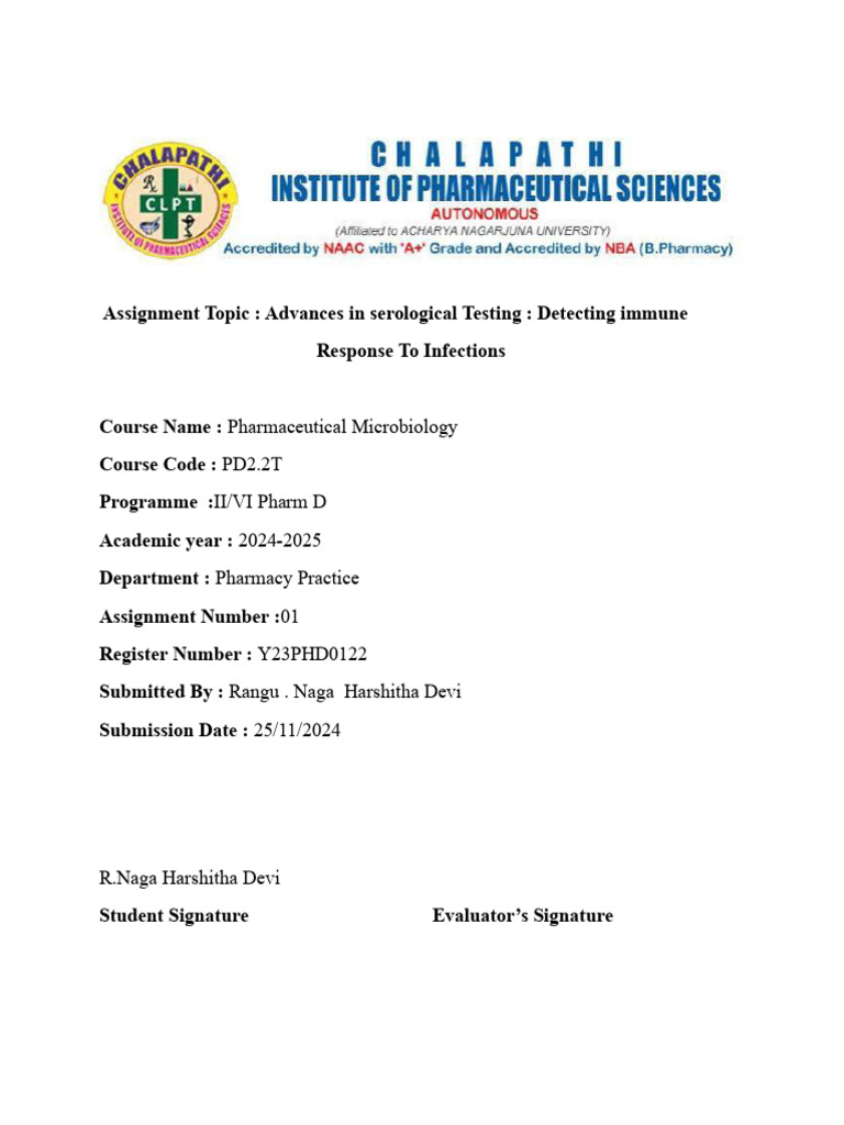 Serological Test Word-1 | PDF