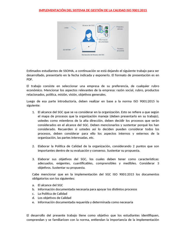 Implementacion SGC Tarea | PDF