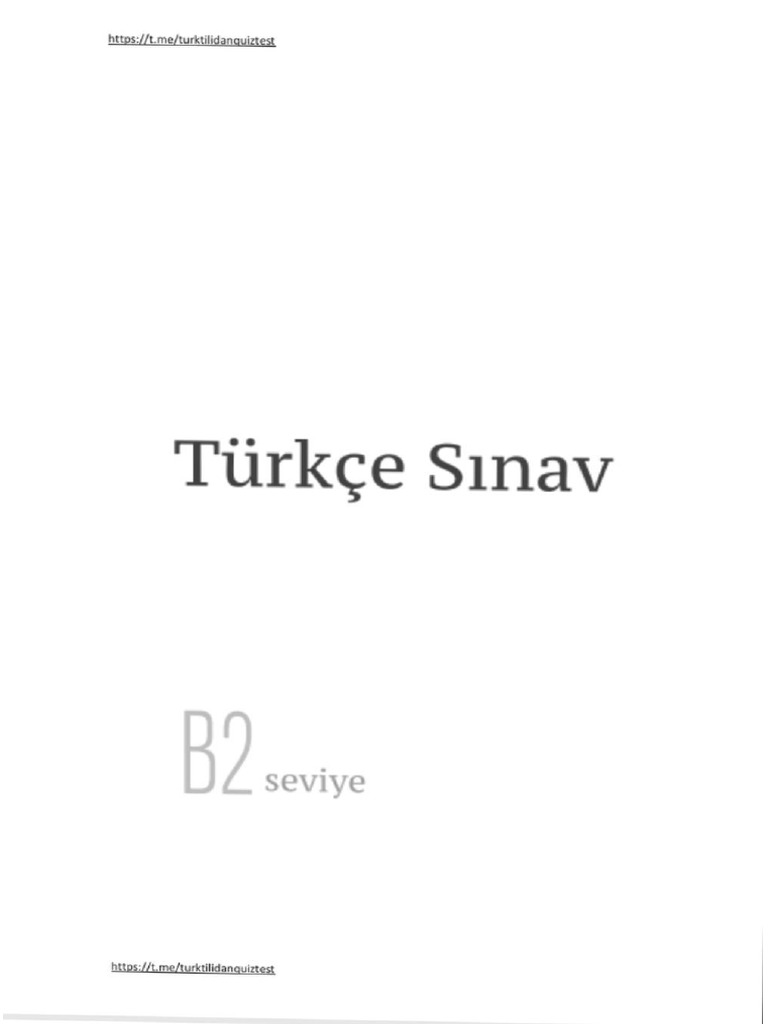B2 Turk Sinav | PDF