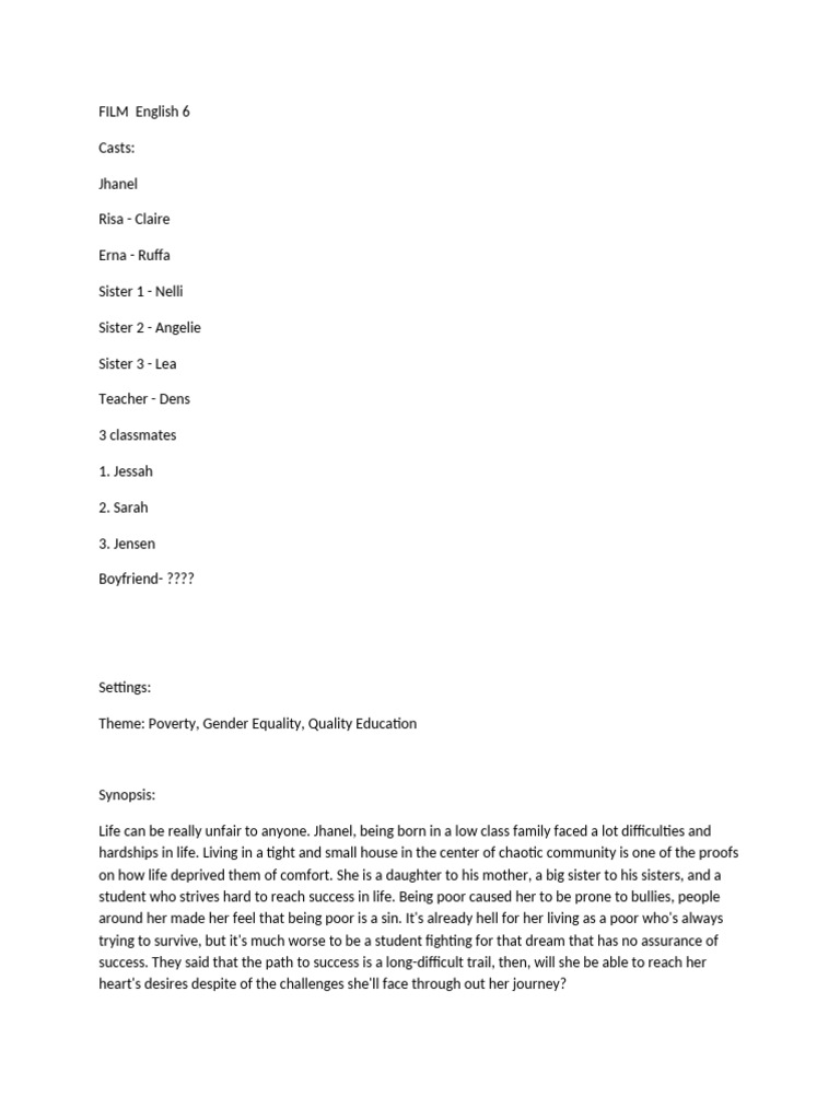 FILM Script English 6 | PDF