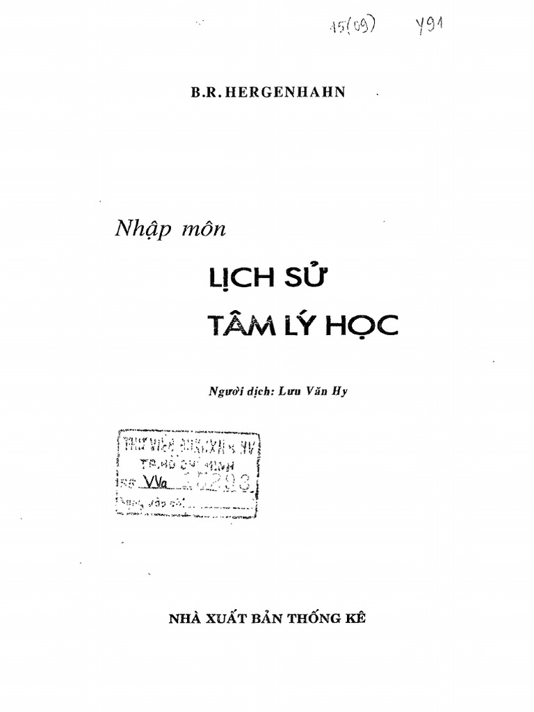 Lịch sử tâm lý học B.R.Hergenhahn | PDF