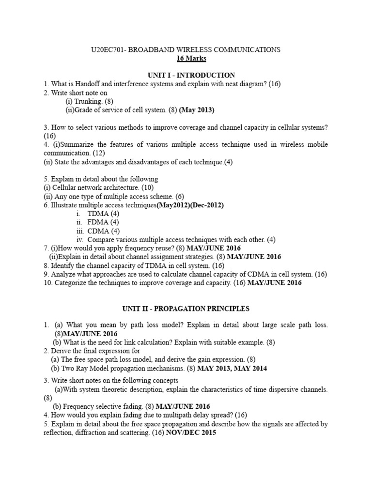 16 Marks Bwc.docx | PDF | Cellular Network | Channel Access Method 16 Marks Bwc.docx | PDF | Cellular Network | Channel Access Method