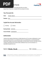 Capital One Direct Deposit Authorizaton Form Template-35850 | PDF ...