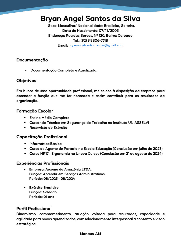 Bryan Angel Santos Da Silva | PDF