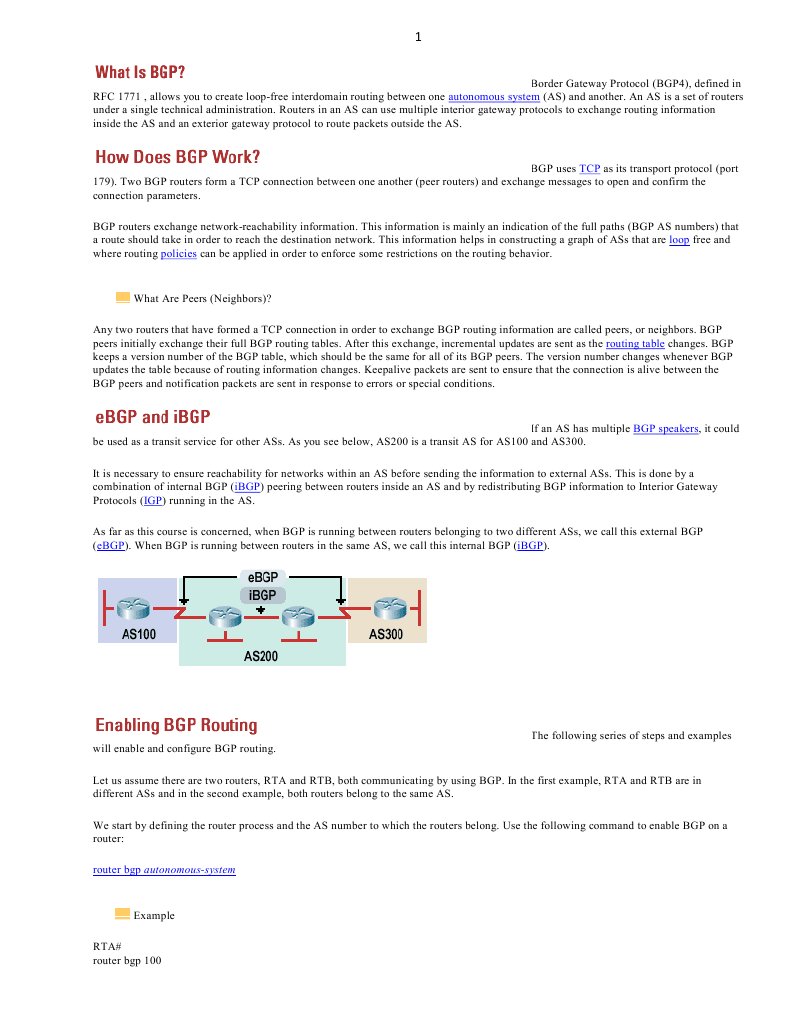 Cisco BGP | PDF | Routing | Router (Computing)