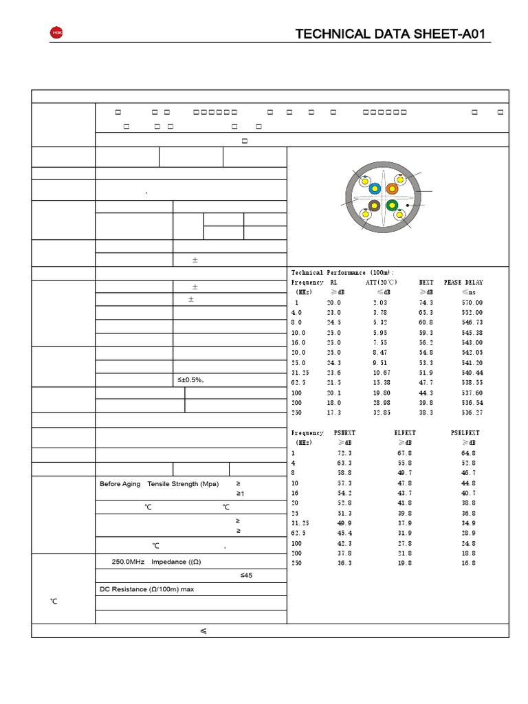 CAT6 U/UTP 4P PVC Cable Data Sheet | PDF | Electrical Engineering ...