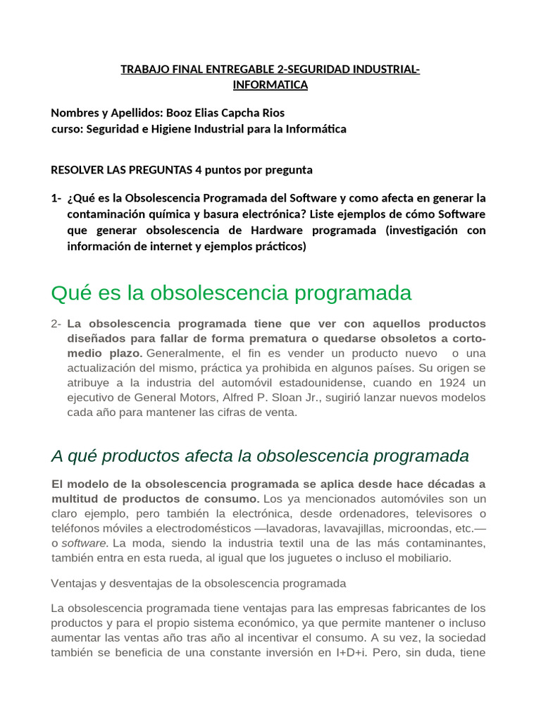 A Qué Productos Afecta La Obsolescencia Programada | PDF | Diarrea | Salmonela