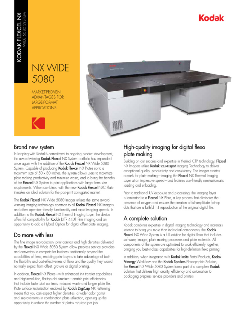 Kodak Flexcel NX Wide 5080 Brochure | PDF | Printing | Graphic Design