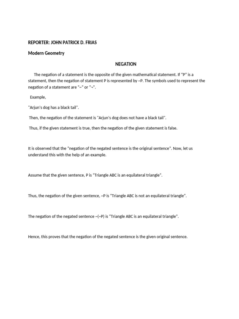 NEGATION_MODERN GEOMETY-WPS Office | PDF