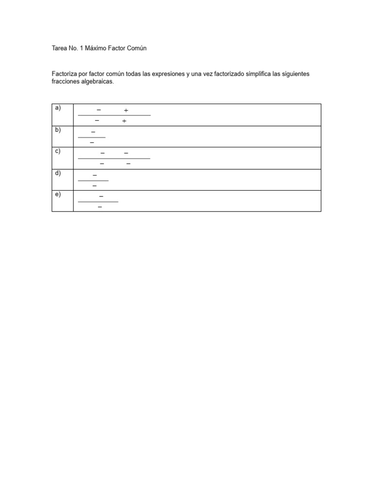 Simplificación de Fracciones Algebraicas | PDF