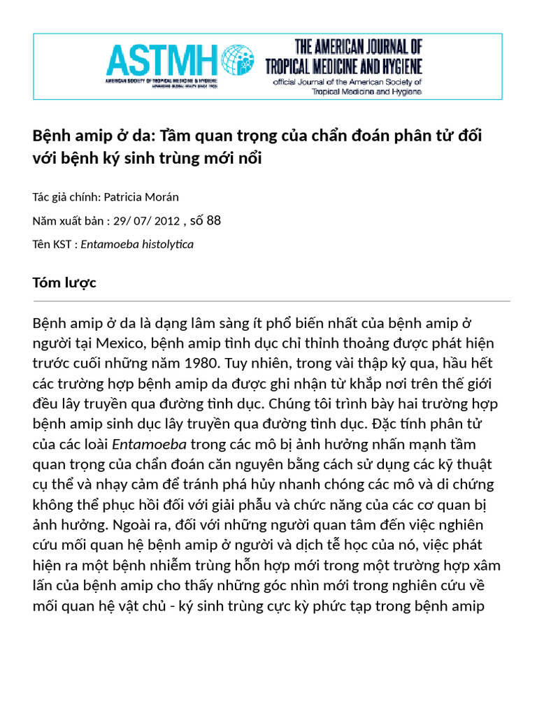 Bệnh amip ở da | PDF