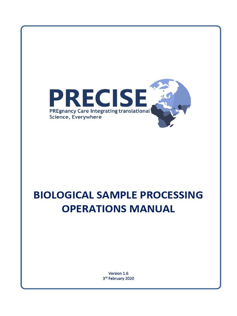 Appendix 6. PRECISE Biobank Standard Operating Procedures SOPs V1.6 | PDF | Blood Plasma ...