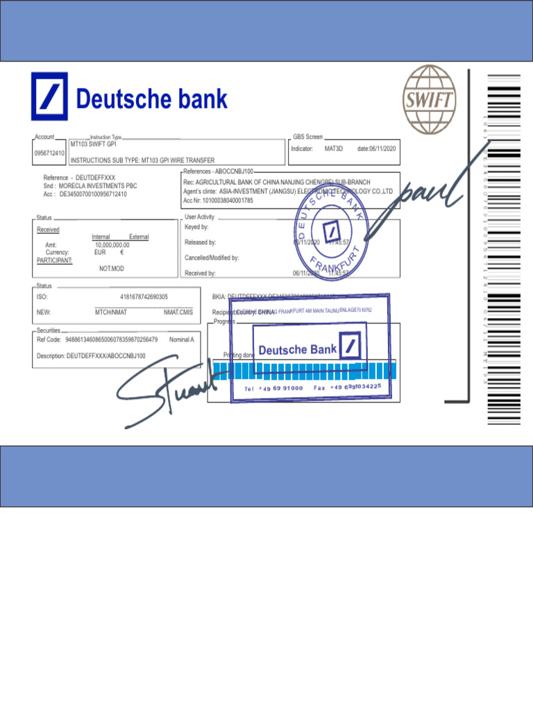 swift confirmation | PDF | Service Industries | Payments