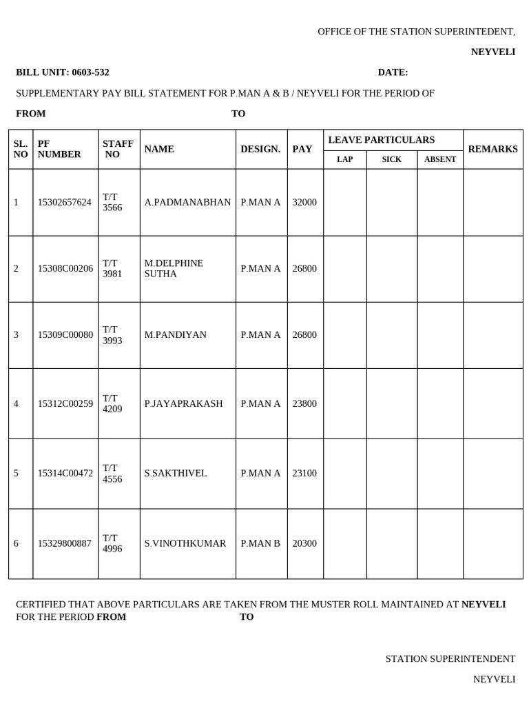 Leave Statement | PDF