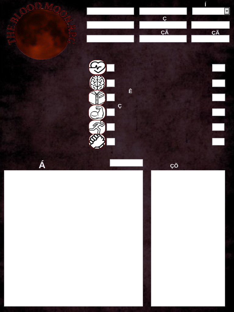 Ficha The Blood Moon RPG | PDF