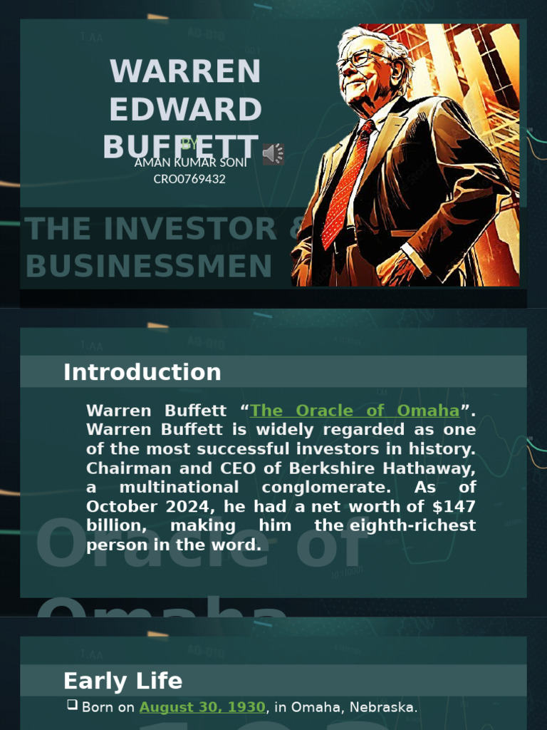 Warren Buffett Presentation | PDF | Warren Buffett | Berkshire Hathaway