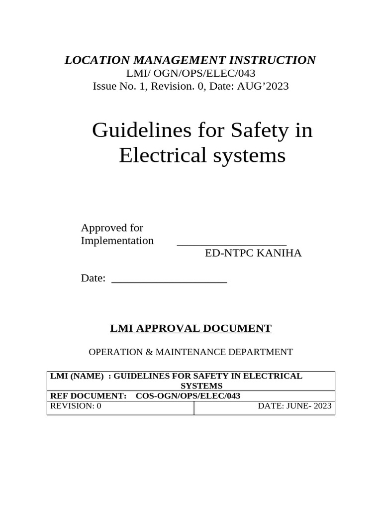 REVISED Guidelines For Safety in Electrical Systems | PDF | Burn | Safety